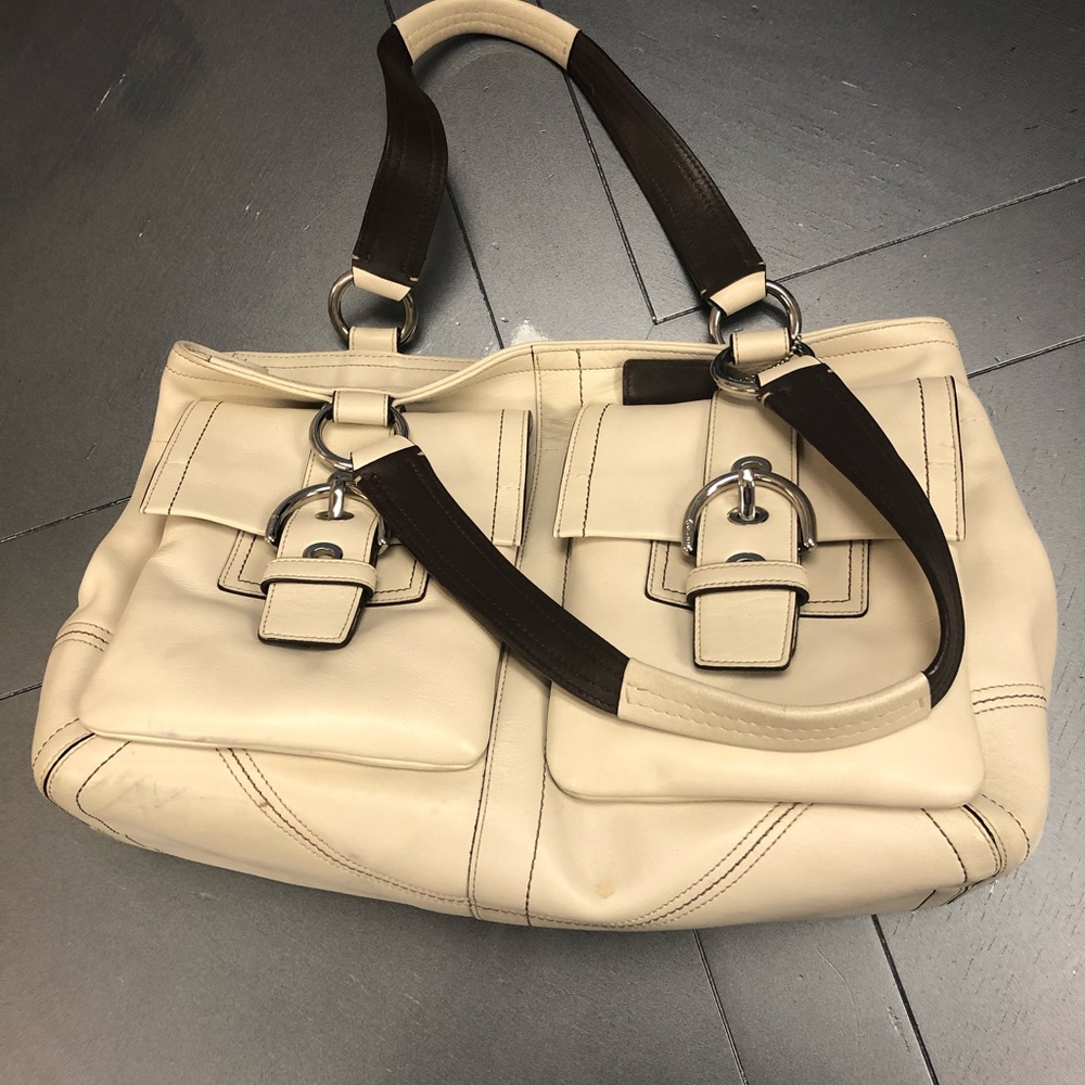 Coach Ivory Leather Tote - Gem